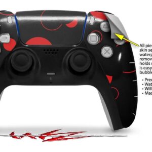 WraptorSkinz Skin Wrap compatible with Sony PS5 DualSense Controller Lots of Dots Red on Black (CONTROLLER NOT INCLUDED)