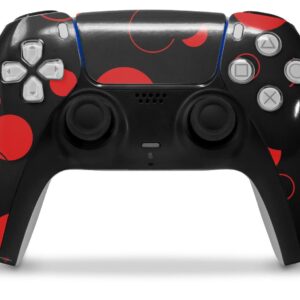 WraptorSkinz Skin Wrap compatible with Sony PS5 DualSense Controller Lots of Dots Red on Black (CONTROLLER NOT INCLUDED)