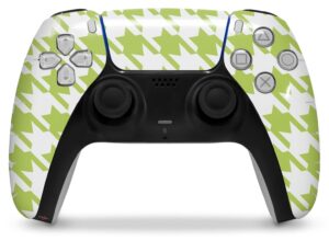 wraptorskinz skin wrap compatible with sony ps5 dualsense controller houndstooth sage green (controller not included)