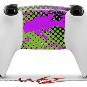 WraptorSkinz Skin Wrap compatible with Sony PS5 DualSense Controller Halftone Splatter Hot Pink Green (CONTROLLER NOT INCLUDED)