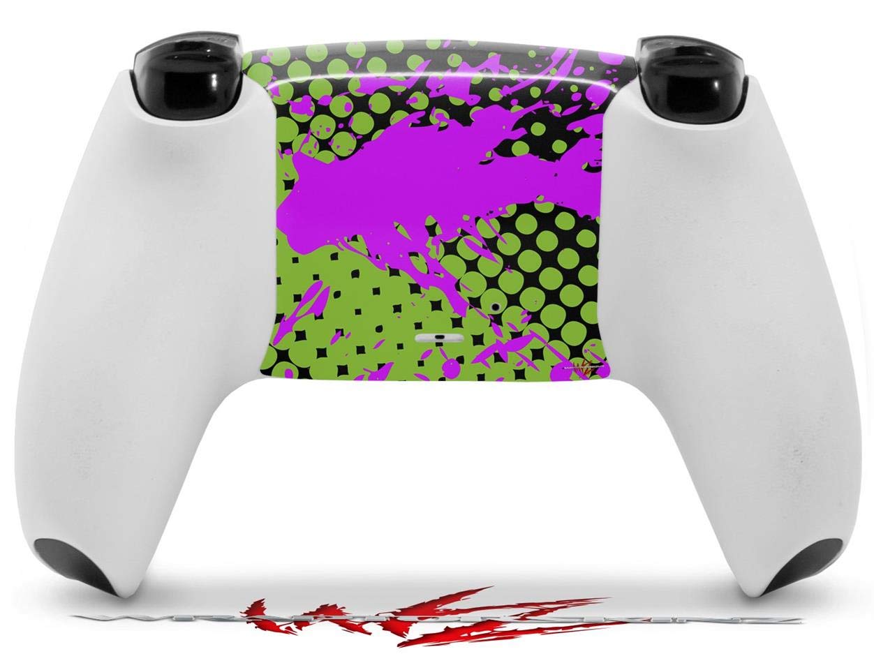 WraptorSkinz Skin Wrap compatible with Sony PS5 DualSense Controller Halftone Splatter Hot Pink Green (CONTROLLER NOT INCLUDED)