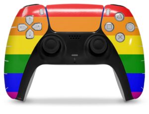 wraptorskinz skin wrap compatible with sony ps5 dualsense controller rainbow stripes (controller not included)