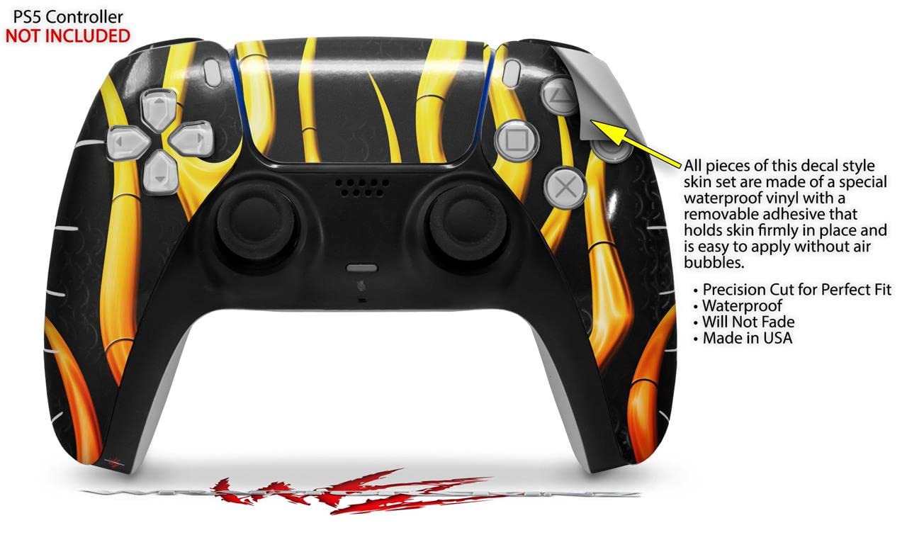 WraptorSkinz Skin Wrap compatible with Sony PS5 DualSense Controller Metal Flames (CONTROLLER NOT INCLUDED)