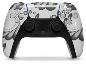 wraptorskinz skin wrap compatible with sony ps5 dualsense controller petals gray (controller not included)