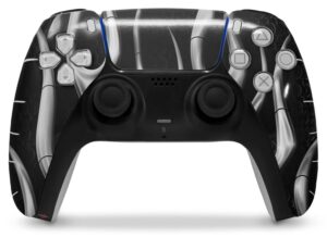 wraptorskinz skin wrap compatible with sony ps5 dualsense controller metal flames chrome (controller not included)