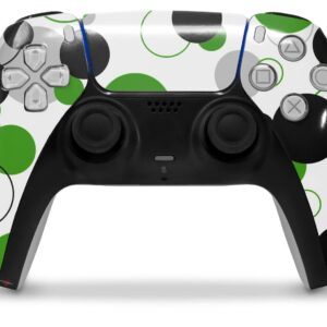 WraptorSkinz Skin Wrap compatible with Sony PS5 DualSense Controller Lots of Dots Green on White (CONTROLLER NOT INCLUDED)