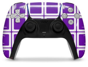 wraptorskinz skin wrap compatible with sony ps5 dualsense controller squared purple (controller not included)