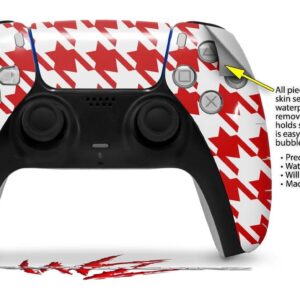 WraptorSkinz Skin Wrap compatible with Sony PS5 DualSense Controller Houndstooth Red (CONTROLLER NOT INCLUDED)