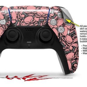 WraptorSkinz Skin Wrap compatible with Sony PS5 DualSense Controller Scattered Skulls Pink (CONTROLLER NOT INCLUDED)