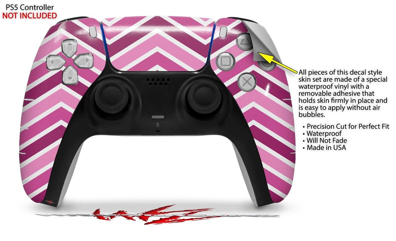 WraptorSkinz Skin Wrap compatible with Sony PS5 DualSense Controller Zig Zag Pinks (CONTROLLER NOT INCLUDED)