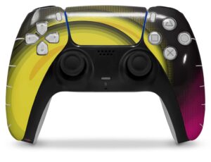 wraptorskinz skin wrap compatible with sony ps5 dualsense controller alecias swirl 01 yellow (controller not included)