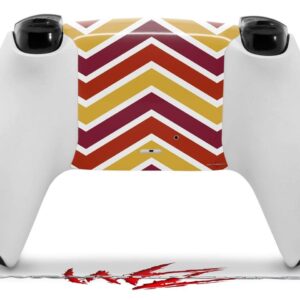 WraptorSkinz Skin Wrap compatible with Sony PS5 DualSense Controller Zig Zag Yellow Burgundy Orange (CONTROLLER NOT INCLUDED)