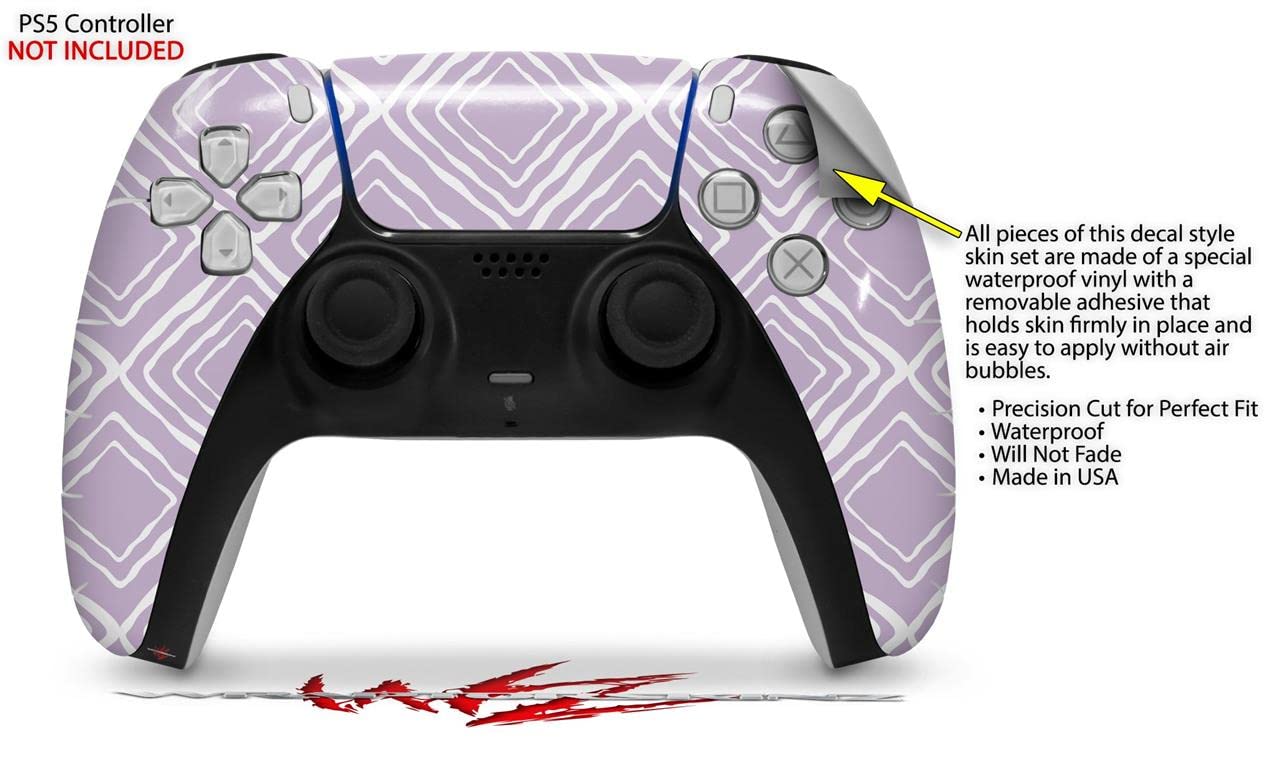 WraptorSkinz Skin Wrap compatible with Sony PS5 DualSense Controller Wavey Lavender (CONTROLLER NOT INCLUDED)