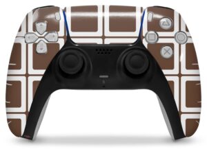 wraptorskinz skin wrap compatible with sony ps5 dualsense controller squared chocolate brown (controller not included)