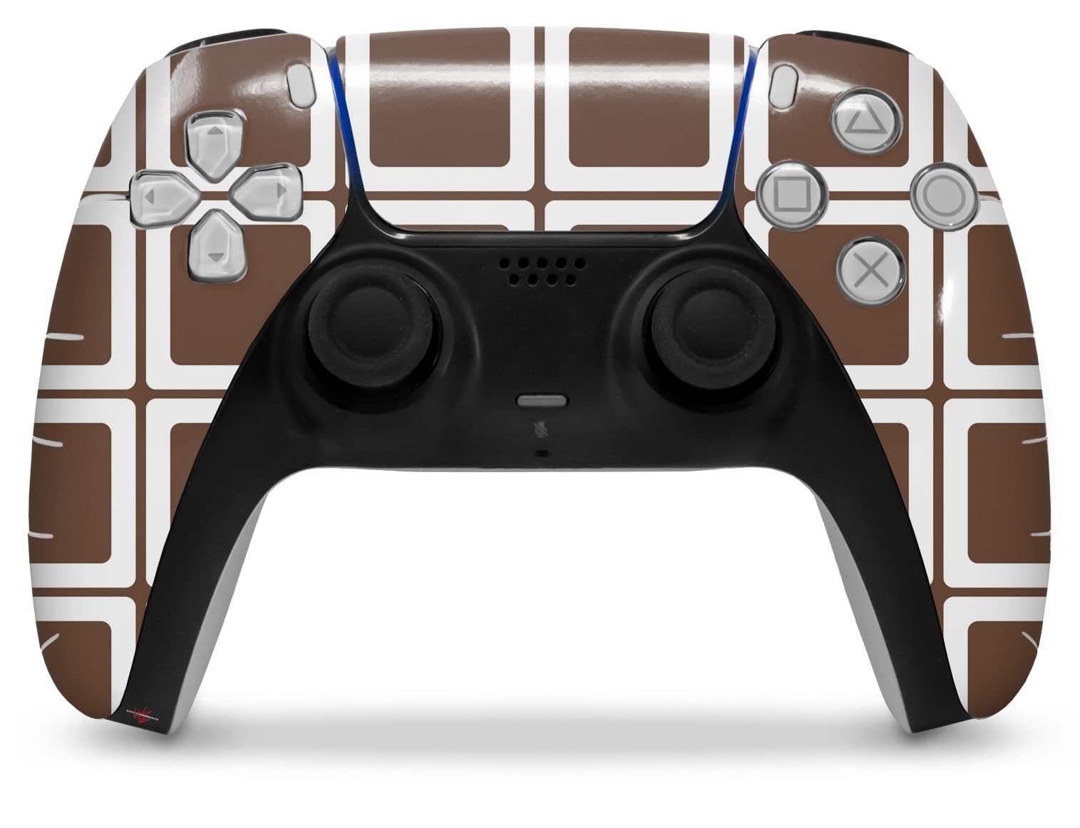 WraptorSkinz Skin Wrap compatible with Sony PS5 DualSense Controller Squared Chocolate Brown (CONTROLLER NOT INCLUDED)