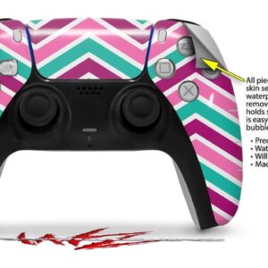 WraptorSkinz Skin Wrap compatible with Sony PS5 DualSense Controller Zig Zag Teal Pink Purple (CONTROLLER NOT INCLUDED)