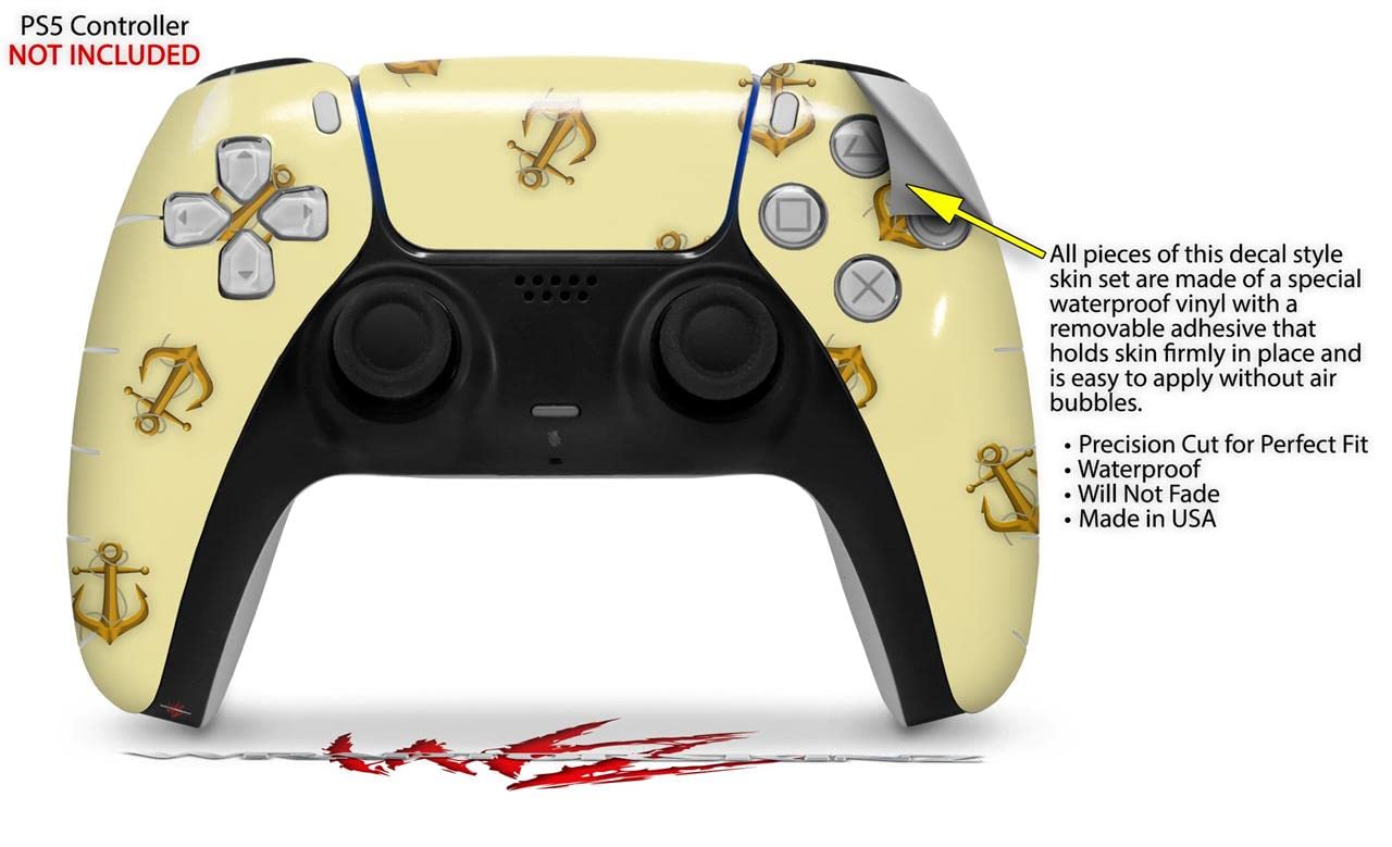 WraptorSkinz Skin Wrap compatible with Sony PS5 DualSense Controller Anchors Away Yellow Sunshine (CONTROLLER NOT INCLUDED)