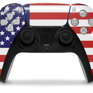 WraptorSkinz Skin Wrap compatible with Sony PS5 DualSense Controller USA American Flag 01 (CONTROLLER NOT INCLUDED)