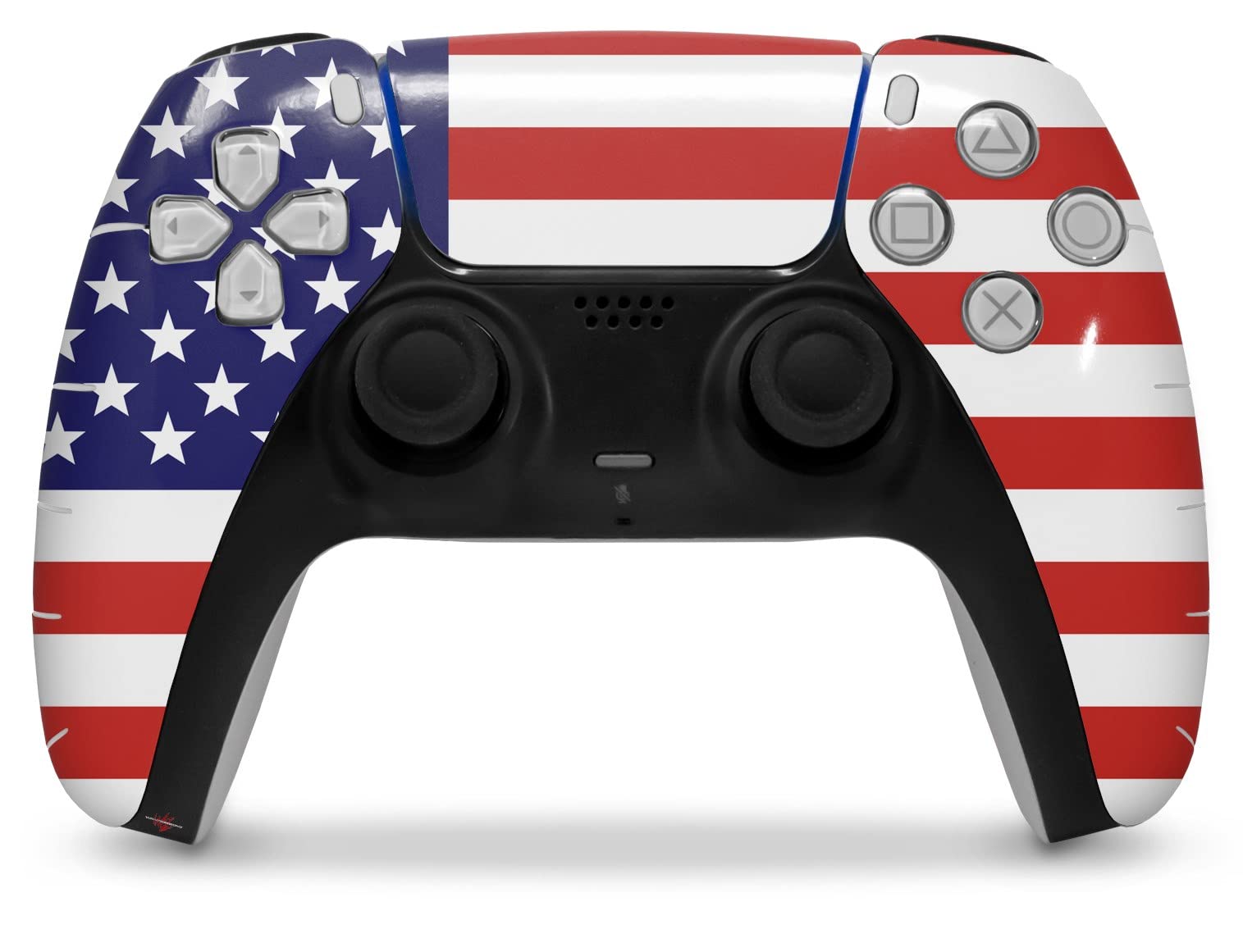 WraptorSkinz Skin Wrap compatible with Sony PS5 DualSense Controller USA American Flag 01 (CONTROLLER NOT INCLUDED)