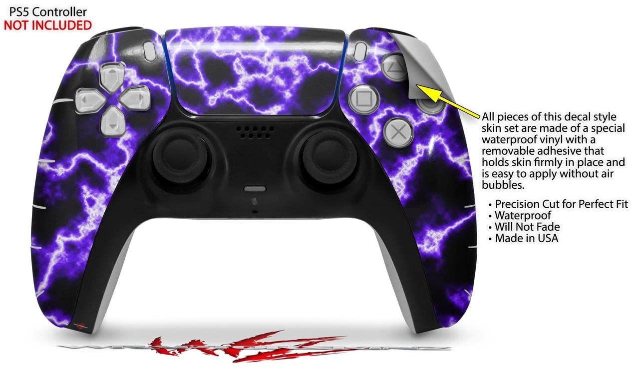 WraptorSkinz Skin Wrap compatible with Sony PS5 DualSense Controller Electrify Purple (CONTROLLER NOT INCLUDED)