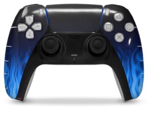 wraptorskinz skin wrap compatible with sony ps5 dualsense controller fire blue (controller not included)