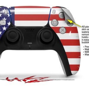 WraptorSkinz Skin Wrap compatible with Sony PS5 DualSense Controller USA American Flag 01 (CONTROLLER NOT INCLUDED)