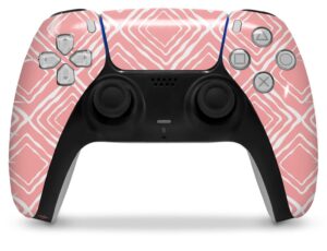 wraptorskinz skin wrap compatible with sony ps5 dualsense controller wavey pink (controller not included)