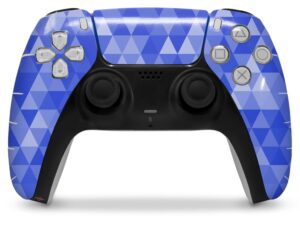 wraptorskinz skin wrap compatible with sony ps5 dualsense controller triangle mosaic blue (controller not included)