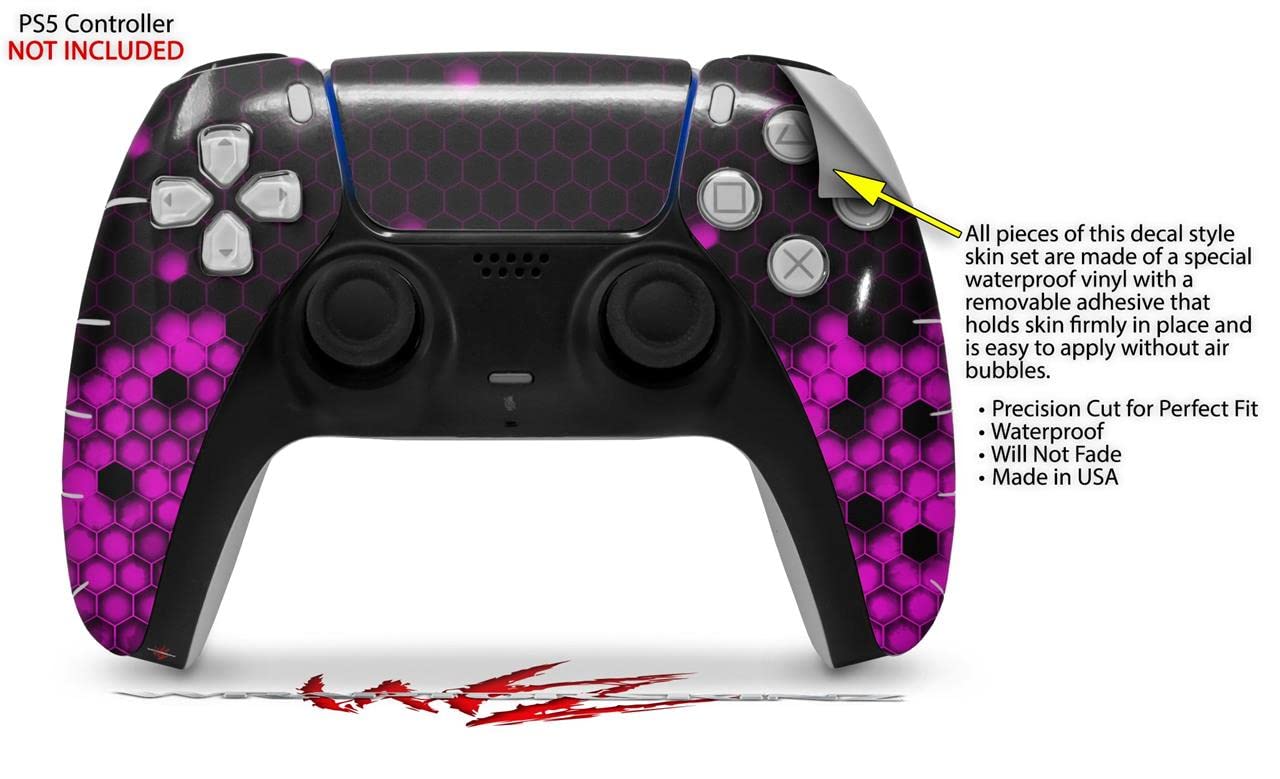 WraptorSkinz Skin Wrap compatible with Sony PS5 DualSense Controller HEX Hot Pink (CONTROLLER NOT INCLUDED)