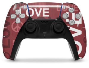 wraptorskinz skin wrap compatible with sony ps5 dualsense controller love and peace pink (controller not included)