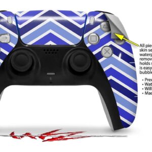 WraptorSkinz Skin Wrap compatible with Sony PS5 DualSense Controller Zig Zag Blues (CONTROLLER NOT INCLUDED)