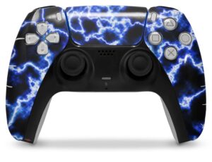 wraptorskinz skin wrap compatible with sony ps5 dualsense controller electrify blue (controller not included)