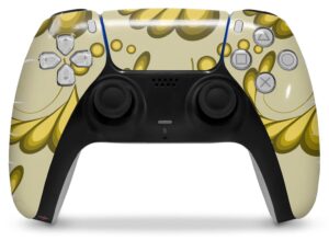 wraptorskinz skin wrap compatible with sony ps5 dualsense controller petals yellow (controller not included)