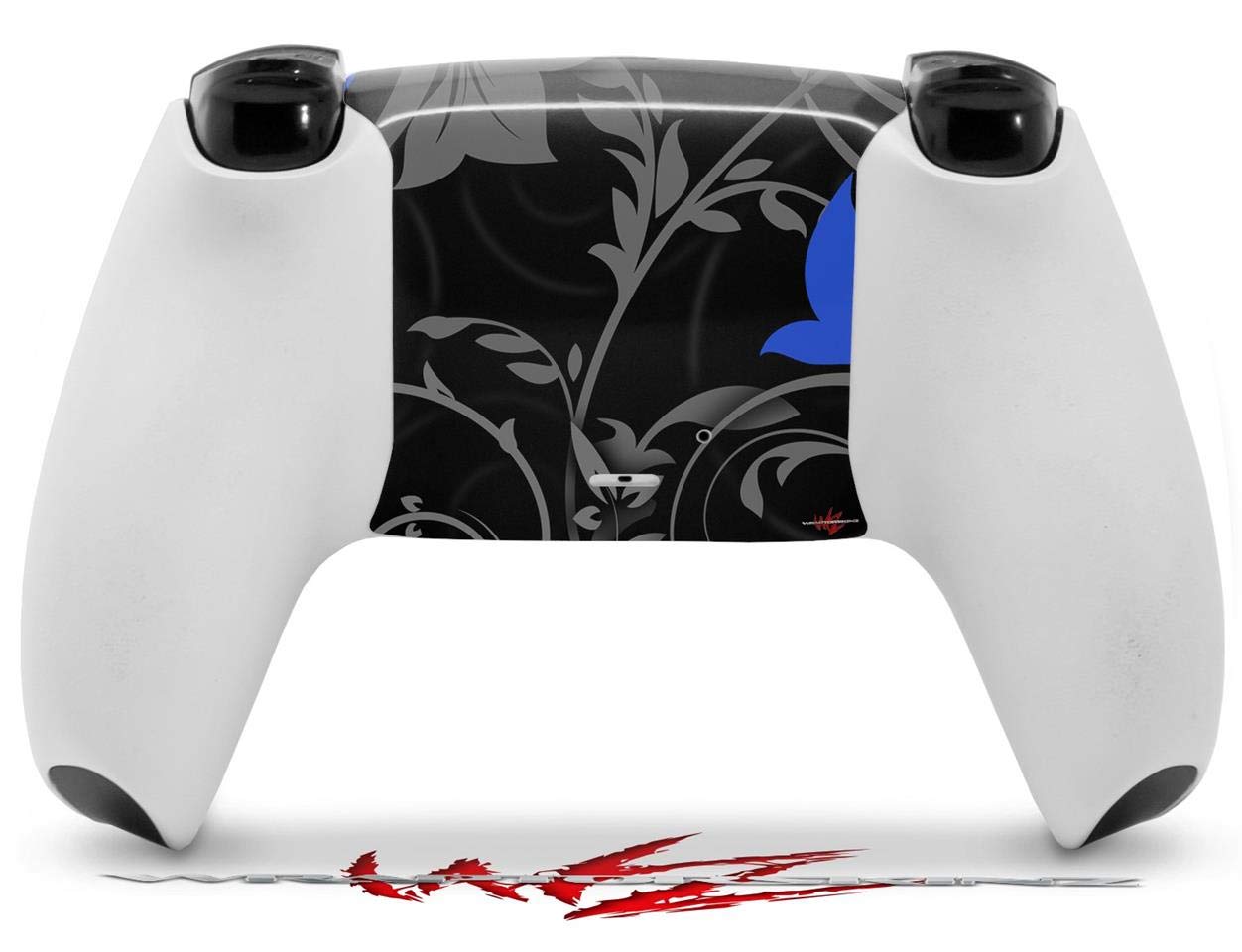 WraptorSkinz Skin Wrap compatible with Sony PS5 DualSense Controller Twisted Garden Gray and Blue (CONTROLLER NOT INCLUDED)