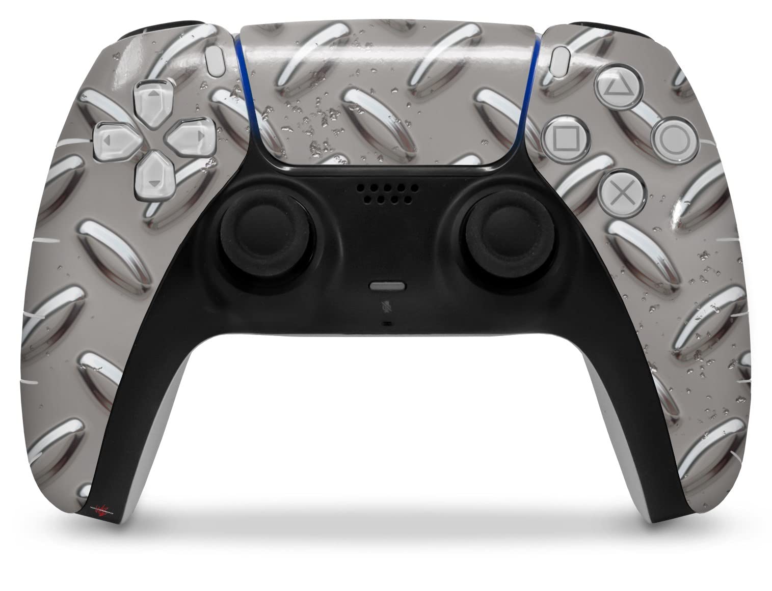 WraptorSkinz Skin Wrap compatible with Sony PS5 DualSense Controller Diamond Plate Metal 02 (CONTROLLER NOT INCLUDED)