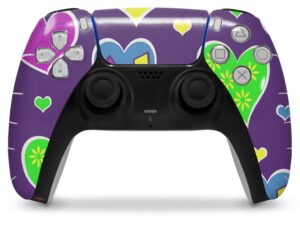 wraptorskinz skin wrap compatible with sony ps5 dualsense controller crazy hearts (controller not included)