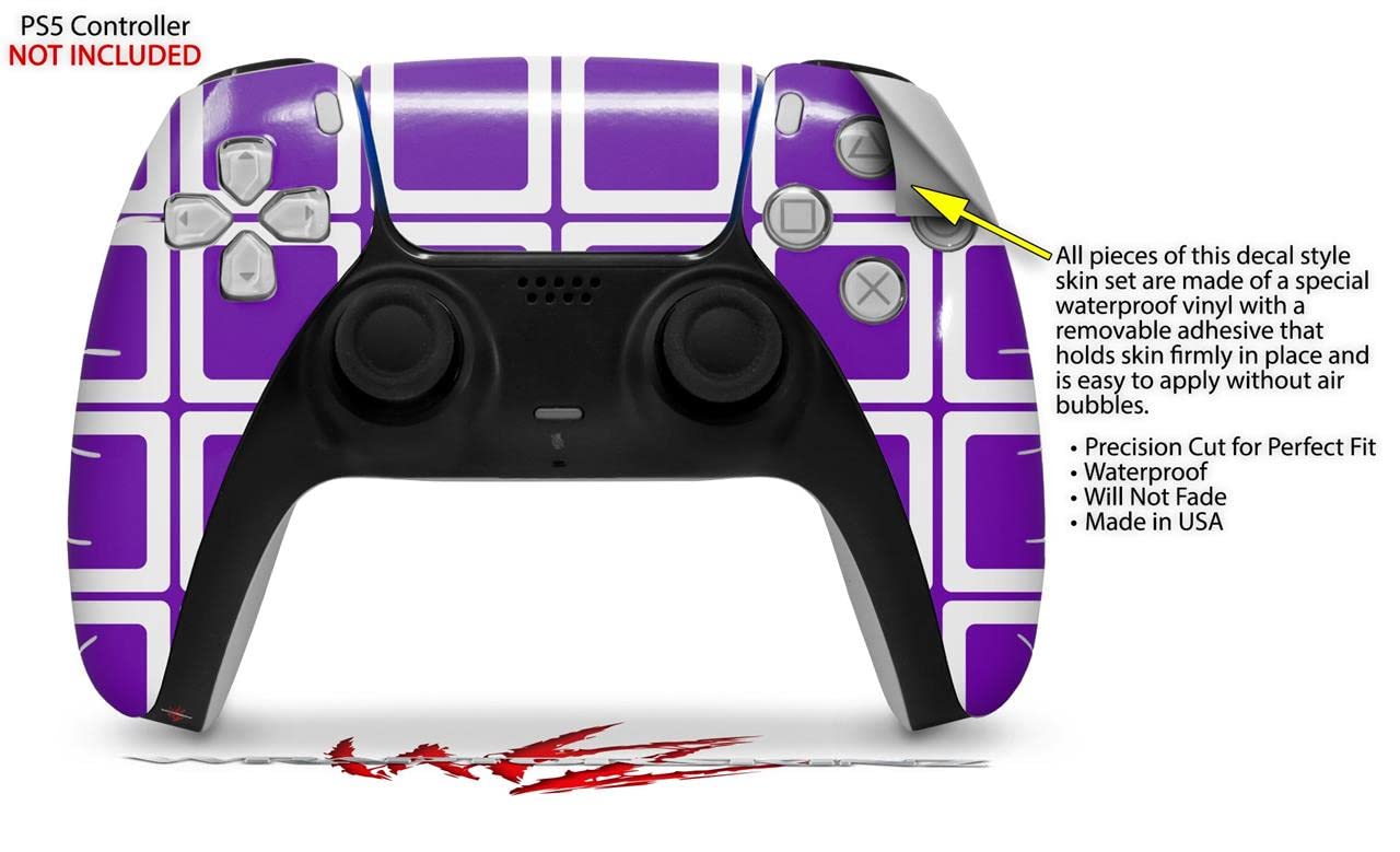 WraptorSkinz Skin Wrap compatible with Sony PS5 DualSense Controller Squared Purple (CONTROLLER NOT INCLUDED)