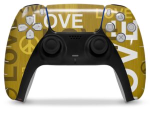 wraptorskinz skin wrap compatible with sony ps5 dualsense controller love and peace yellow (controller not included)