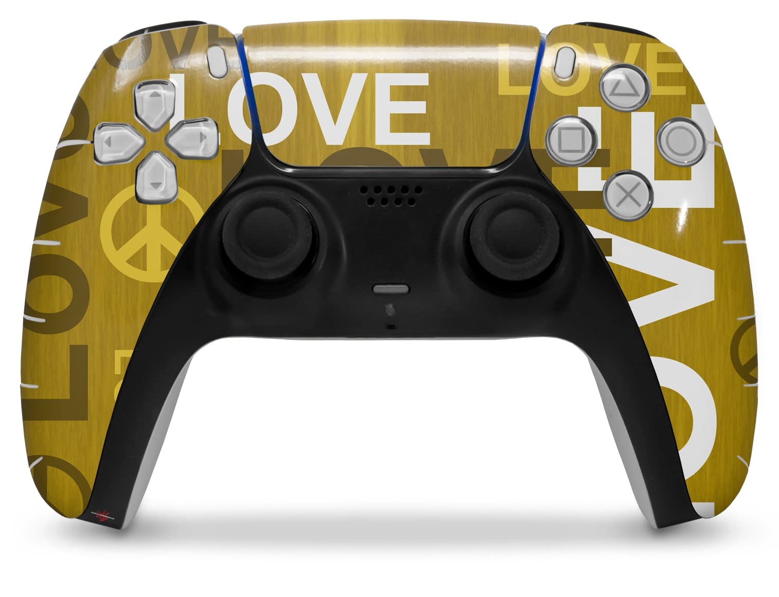 WraptorSkinz Skin Wrap compatible with Sony PS5 DualSense Controller Love and Peace Yellow (CONTROLLER NOT INCLUDED)