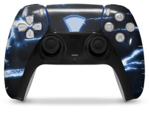 wraptorskinz skin wrap compatible with sony ps5 dualsense controller radioactive blue (controller not included)