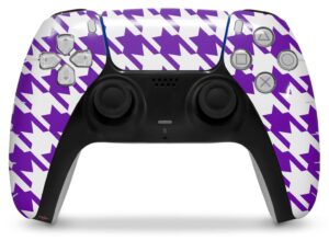 wraptorskinz skin wrap compatible with sony ps5 dualsense controller houndstooth purple (controller not included)