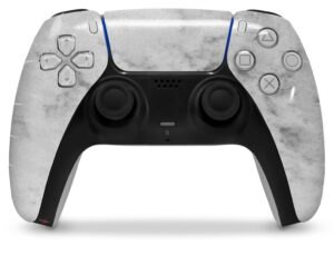 wraptorskinz skin wrap compatible with sony ps5 dualsense controller marble granite 07 white gray (controller not included)