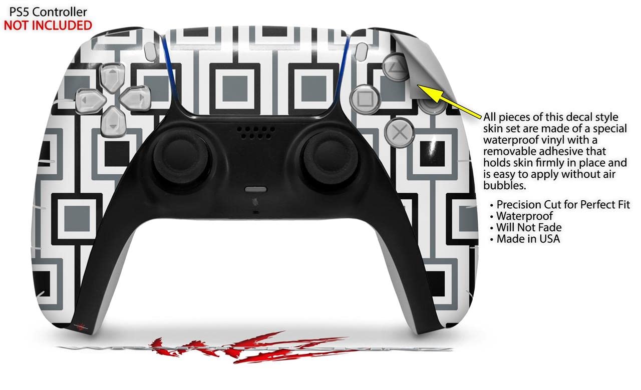 WraptorSkinz Skin Wrap compatible with Sony PS5 DualSense Controller Squares In Squares (CONTROLLER NOT INCLUDED)