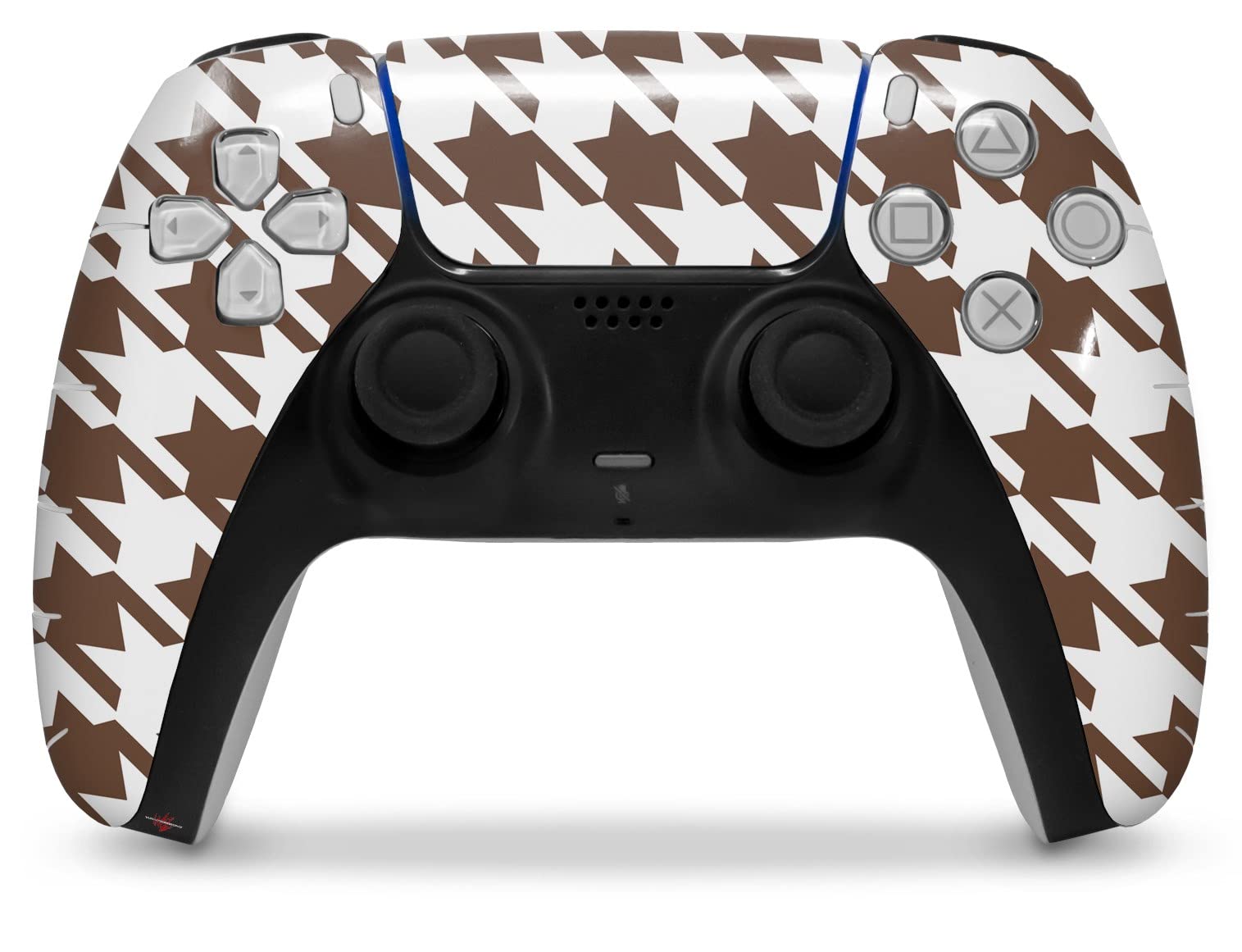 WraptorSkinz Skin Wrap compatible with Sony PS5 DualSense Controller Houndstooth Chocolate Brown (CONTROLLER NOT INCLUDED)