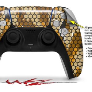 WraptorSkinz Skin Wrap compatible with Sony PS5 DualSense Controller HEX Mesh Camo 01 Orange (CONTROLLER NOT INCLUDED)