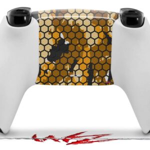 WraptorSkinz Skin Wrap compatible with Sony PS5 DualSense Controller HEX Mesh Camo 01 Orange (CONTROLLER NOT INCLUDED)