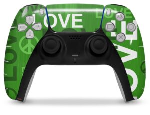 wraptorskinz skin wrap compatible with sony ps5 dualsense controller love and peace green (controller not included)