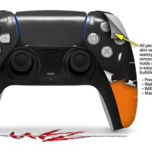 WraptorSkinz Skin Wrap compatible with Sony PS5 DualSense Controller Ripped Colors Black Orange (CONTROLLER NOT INCLUDED)