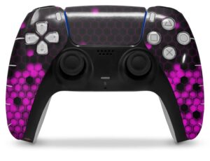 wraptorskinz skin wrap compatible with sony ps5 dualsense controller hex hot pink (controller not included)