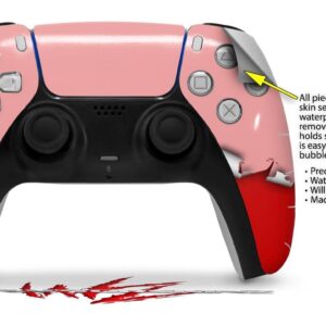 WraptorSkinz Skin Wrap compatible with Sony PS5 DualSense Controller Ripped Colors Pink Red (CONTROLLER NOT INCLUDED)